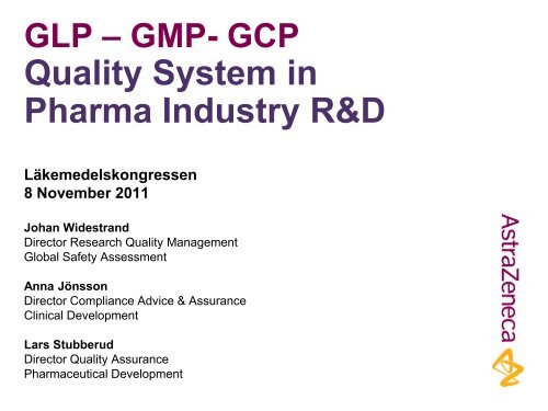 GLP â€“ GMP- GCP Quality System in Pharma Industry R&D ...