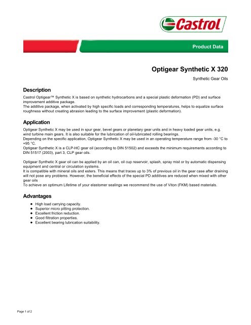 Optigear Synthetic X 320 - Castrol