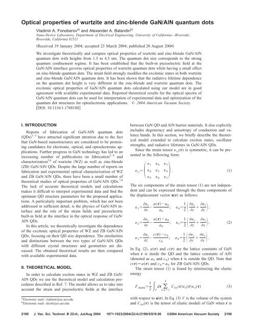 Optical properties of wurtzite and zinc-blende GaN ... - IEEE Xplore