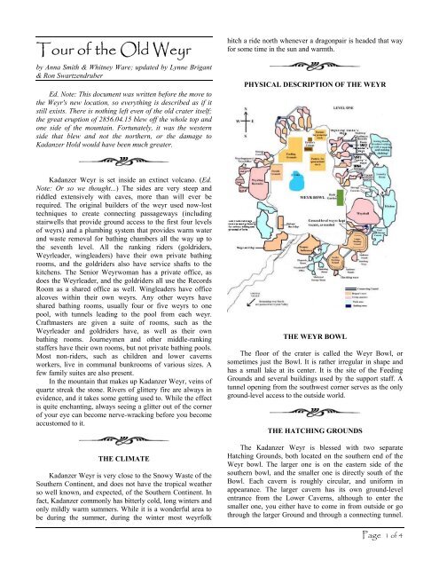 Tour of the Old Weyr - Kadanzer Weyr