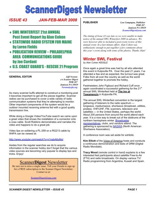 Issue 40 - Scanner Digest Newsletter