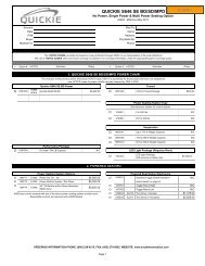 Quickie 2 Lite Order Form - Quickie-Wheelchairs.com