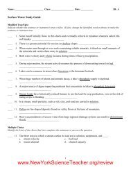 Exam Answer Key - Earth Science Regents Review