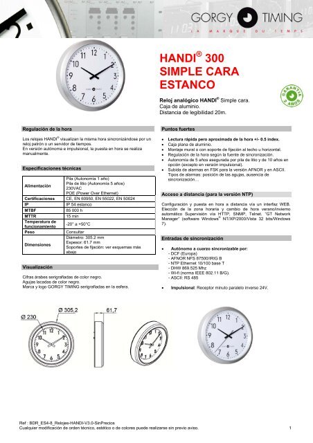 HANDI 300 SIMPLE CARA ESTANCO - Gorgy Timing