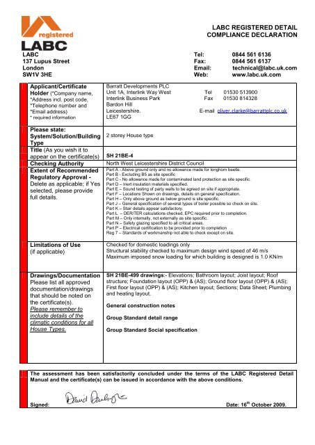 labc registered detail compliance declaration - LABC - UK.COM