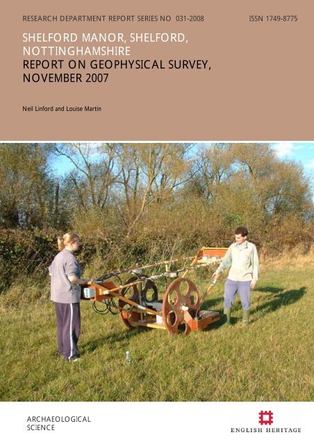 shelford manor, shelford, nottinghamshire report ... - English Heritage