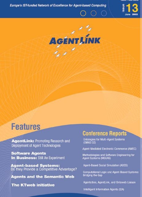 Issue 13 (June 2003) - AgentLink.org
