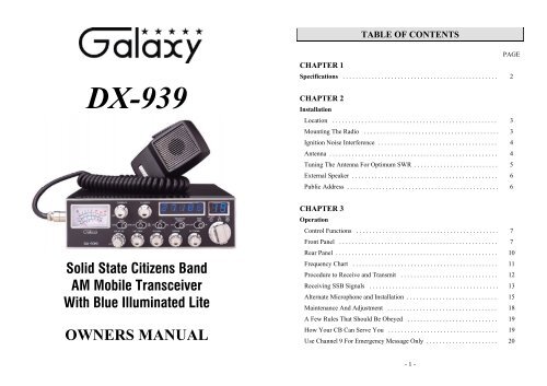 Owner's Manual - CB Tricks