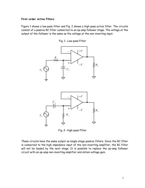 First-order Active Filters