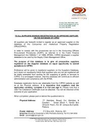 CUSTOMER APPLICATION FORM FOR ACCESS TO CM29'S - Cipro