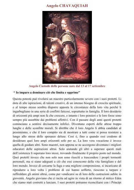 Angelo CHAVAQUIAH - Sotto le ali degli Angeli