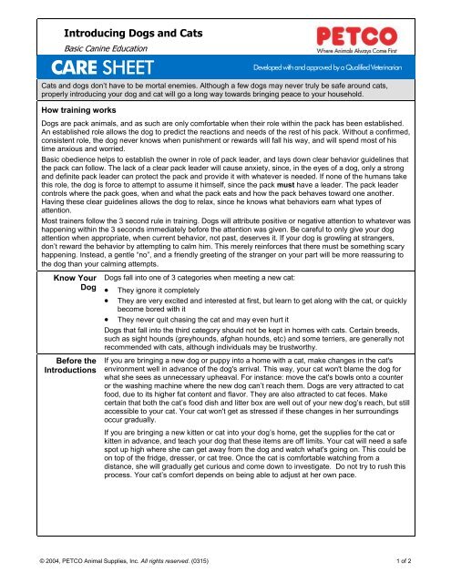CARE SHEET - Petco