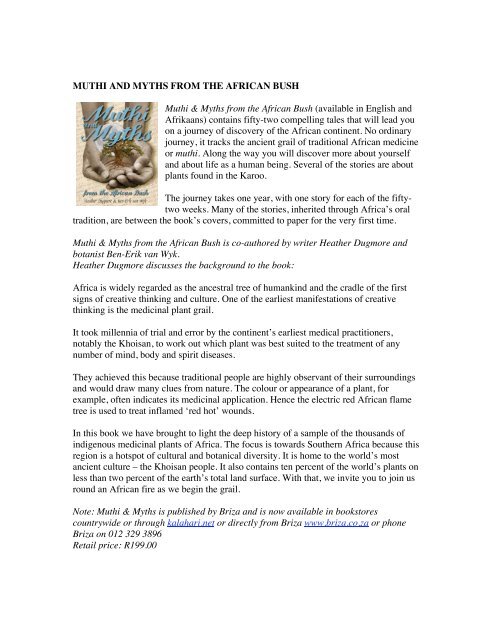 MUTHI AND MYTHS FROM THE AFRICAN BUSH Muthi & Myths ...