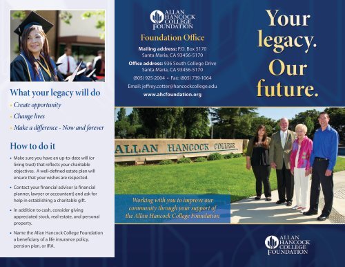 Download Planned Giving brochure - Allan Hancock College