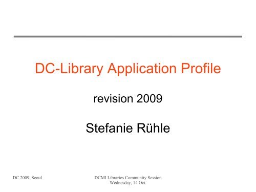 DC-Library Application Profile - Dublin Core® Metadata Initiative
