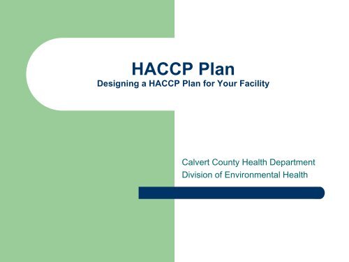 HACCP Plan - Calvert County Health Department