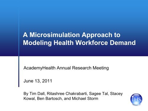 Health Care Demand Microsimulation Model - AcademyHealth