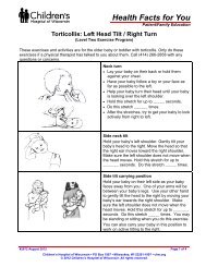 Torticollis Right Head Tilt/Left Turn - Children's Hospital of Wisconsin