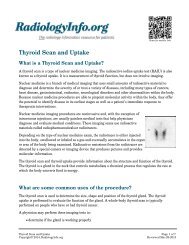 Nuclear Medicine Thyroid Scan/Uptake What is a Thyroid Scan ...