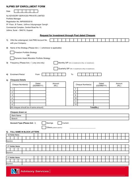PMS SIP Mode Registration Form - NJ PMS