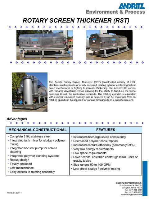 ROTARY SCREEN THICKENER (RST)