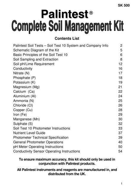 The Complete Soil Kit (PDF) - Palintest