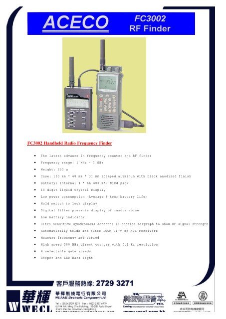 FC3002 Handheld Radio Frequency Finder