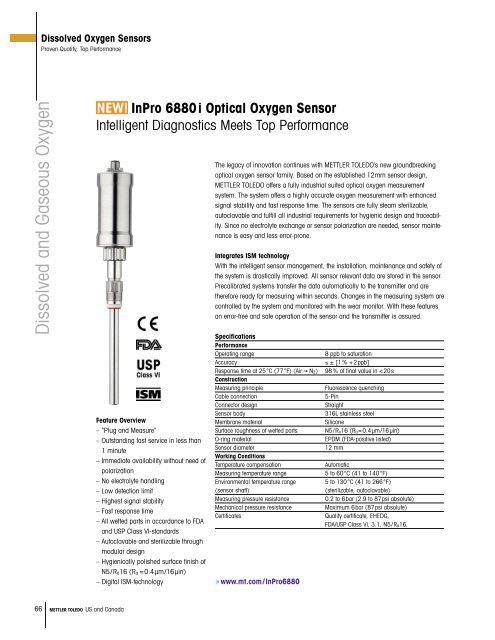 InPro 6880i Optical Oxygen Sensor - Vci-analytical.com