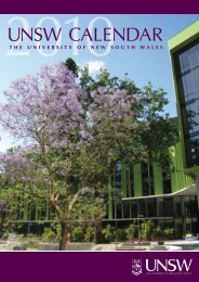 Calendar - UNSW Handbook - University of New South Wales