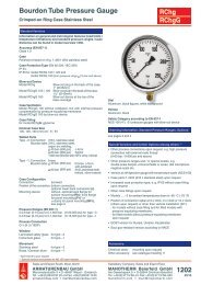 Data sheet 1211 Bourdon Tube Pressure Gauge Nominal Case Size ...