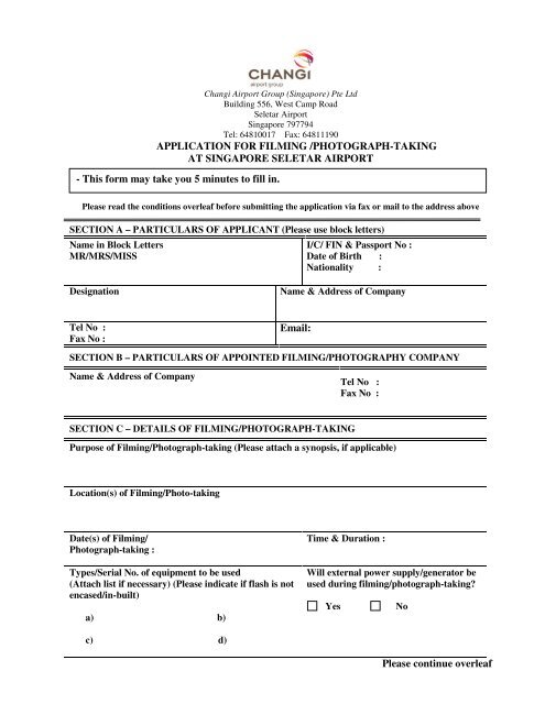 download the form - Changi Airport Group