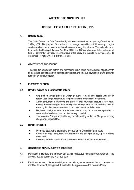 WITZENBERG MUNICIPALITY