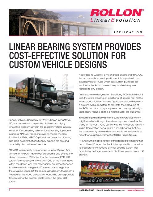 linear bearing system provides cost-effective solution for custom ...