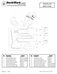 P/N 40301G-03 PARTS LIST - David Clark Company Incorporated