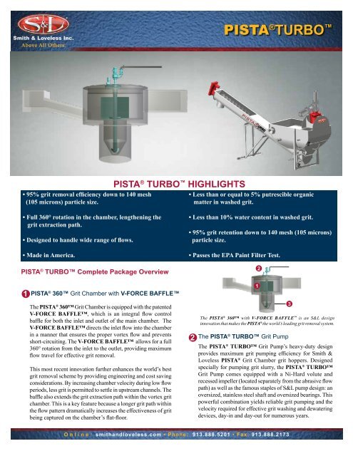 PISTA® TURBO™ Grit Washer Bulletin - Smith & Loveless Inc.