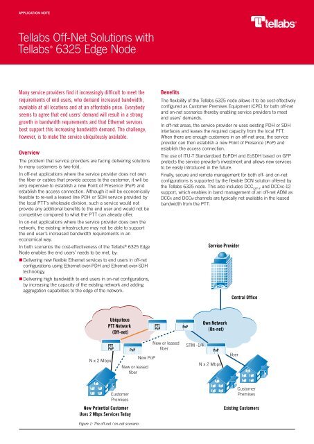 Tellabs Off-Net Solutions with Tellabs 6325 Edge Node