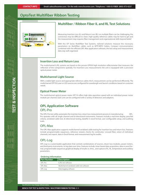 Catalog Page - OptoTest Multifiber Ribbon Testing - Fiber Optic ...