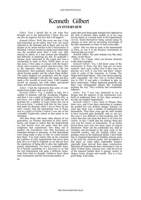 An Interview with Kenneth Gilbert - British Harpsichord Society