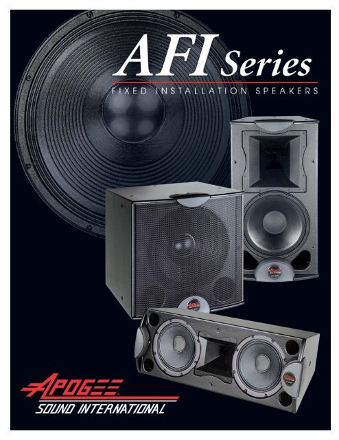 Apogee AFI Series Brochure - Apogee Sound