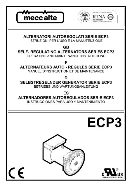 I ALTERNATORI AUTOREGOLATI SERIE ECP3 ... - Winco Generators