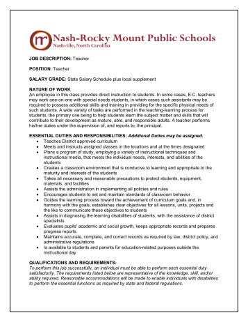 Substitute Teacher Aide Job Description - HFM BOCES