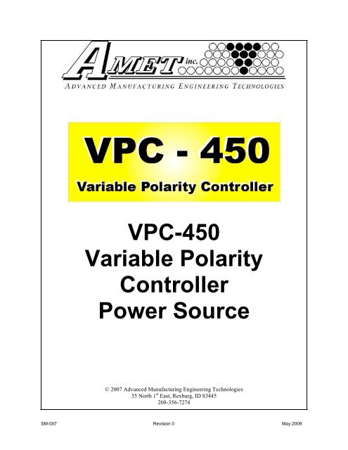 XM VPC-450 System Manual - AMET Inc
