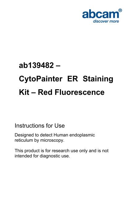 ab139482 â CytoPainter ER Staining Kit â Red Fluorescence - Abcam
