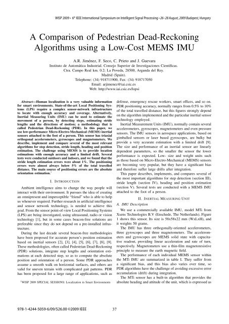 A Comparison of Pedestrian Dead-Reckoning Algorithms using a ...