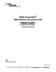 PowerSoil DNA Isolation Kit - MO BIO Laboratories