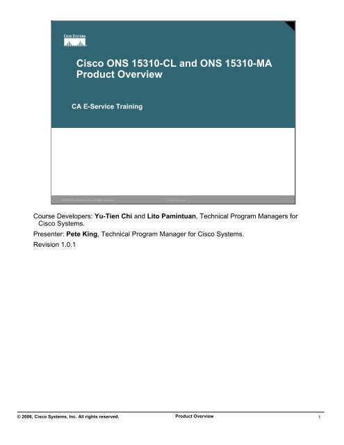 Cisco ONS 15310-CL and ONS 15310-MA Product Overview