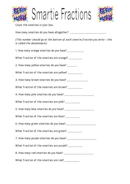 Smarties Fractions - Primary Resources