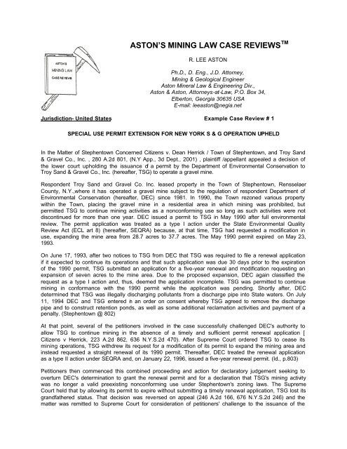 Example Case Review No 1.rtf - Technology Solutions for Mining