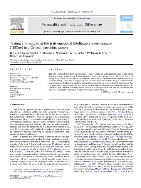 Emotional Intelligence Questionnaire