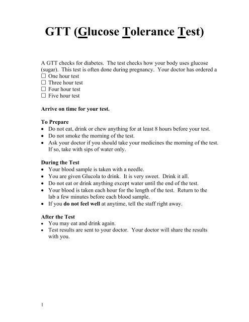 GTT (Glucose Tolerance Test) - Lookfordiagnosis.com